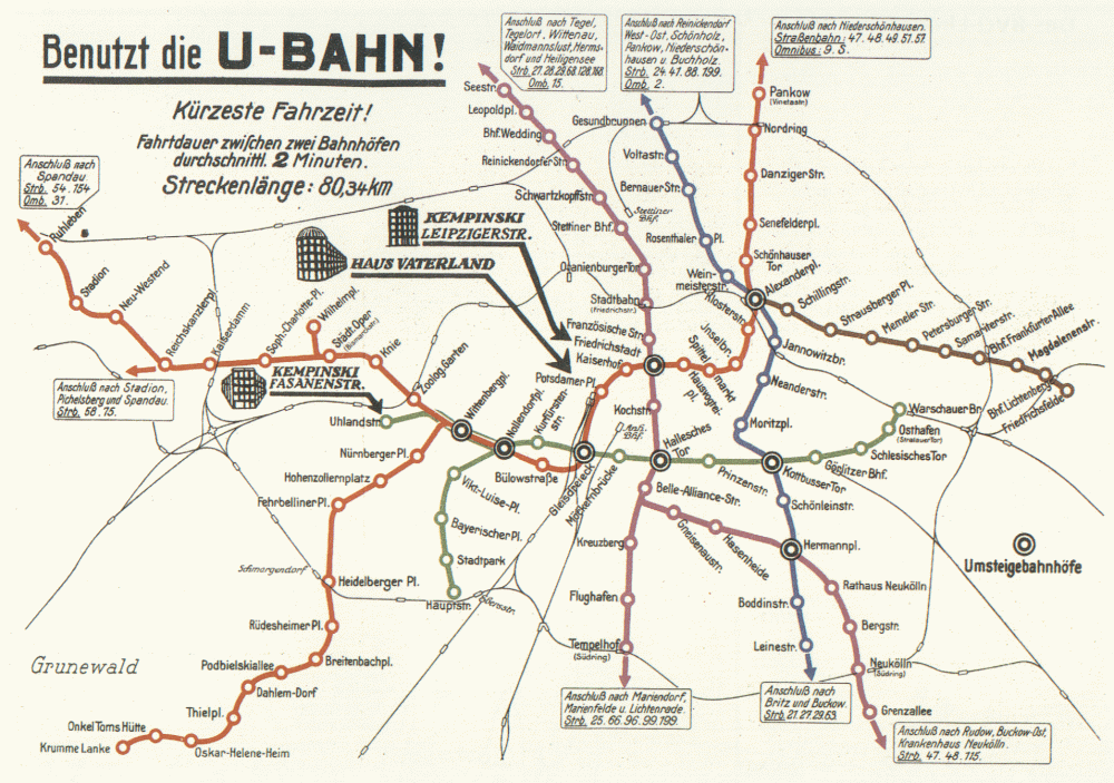 Схема скоростного транспорта Берлина