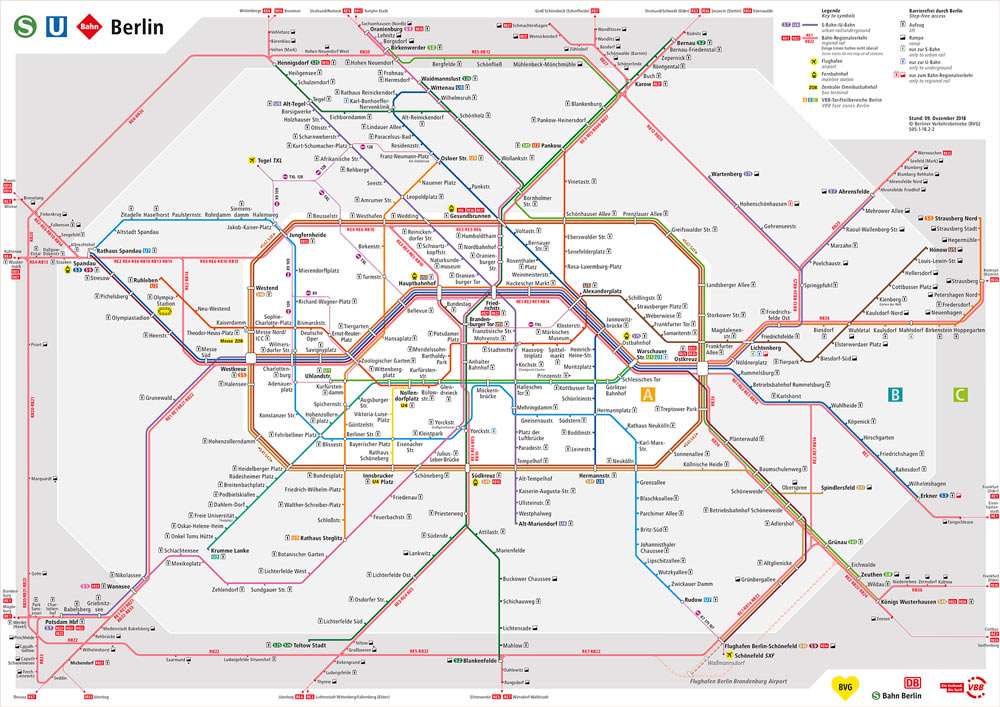 Схема скоростного транспорта Берлина
